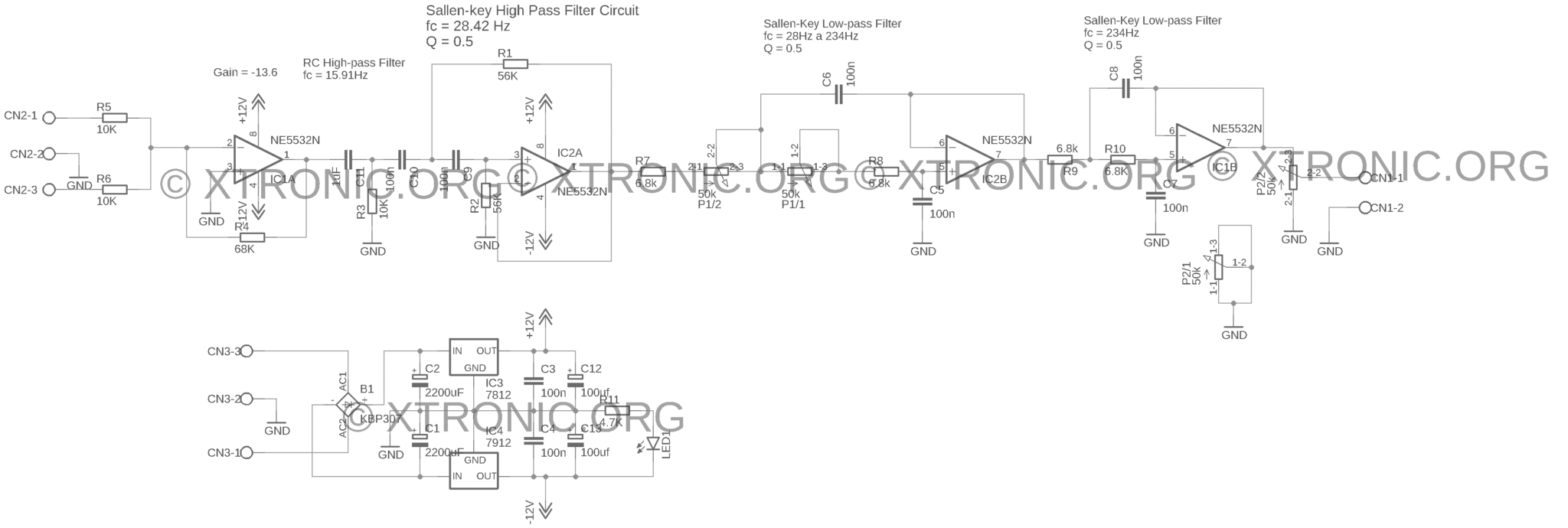 Bass Filter Circuit Diagram Subwoofer Preamplifier - Xtronic