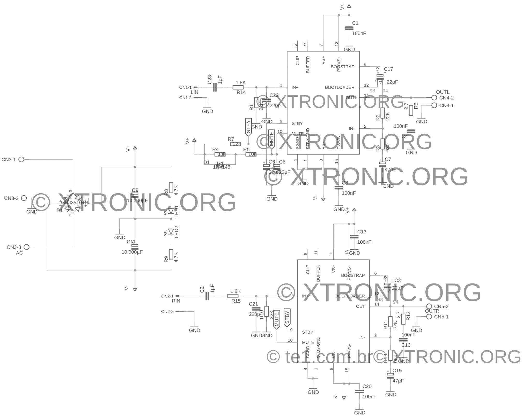TDA7293 Amplifier Circuit Diagram With PCB - Xtronic
